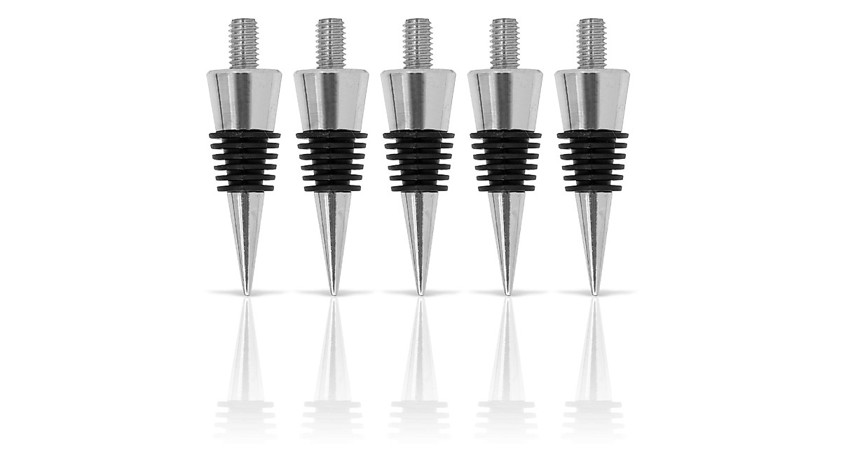 Classic Chrome Bottle Stopper with Threaded Post for Custom Handles