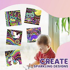Innofans Suncatcher Gem Art Kits For Kids - Diamond Painting Kits Window Art With 5pcs Designs, Diamond Painting Window Art, Arts & Crafts, 7 Year Old Girl Gifts, Crafts For Girls Ages 8-12, 6-9, 9-12