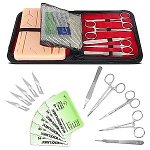 Spectabilis Suture Practice Kit for Medical Students, Silicone Pad Surgery Wounds Closure Suturing, Supplies for Vet Nursing Students Surgical Stitches Kits Only for Training.
