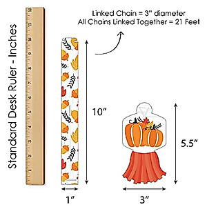 Big Dot of Happiness Fall Pumpkin - 90 Chain Links and 30 Paper Tassels Decoration Kit - Halloween or Thanksgiving Party Paper Chains Garland - 21 feet