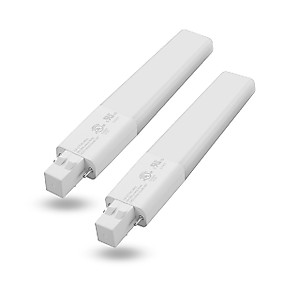 Legental GX23 Base LED Bulbs, 6w(13w CFL Equivalent) LED Slim, 2-Pin PL Horizontal Recessed Lamp,for Wall Scones, Bathroom Vanity Light,Cool Light 5000k, UL Listed, 2 Pack