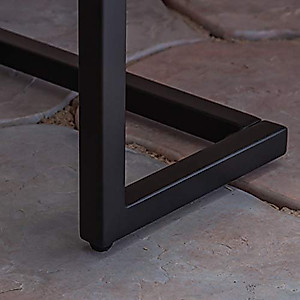 Christopher Knight Home Noel Outdoor Industrial Acacia Wood and Iron Bench, Teak Finish/Black Metal