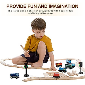 Kisangel Traffic Light 3pcs Simulation Traffic Traffic Toy Signs Kids Street Signs Playset Light Construction Themed Party Decorations Kids Light Table