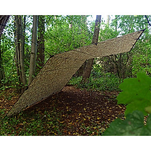 DD Hammocks Tarp 4x4 - MC (13ft x13ft**) - 100% Waterproof - Lightweight & Multifunctional Rainfly Square Camo Tarp Tent Group Shelter for Camping Bushcraft & Scouts