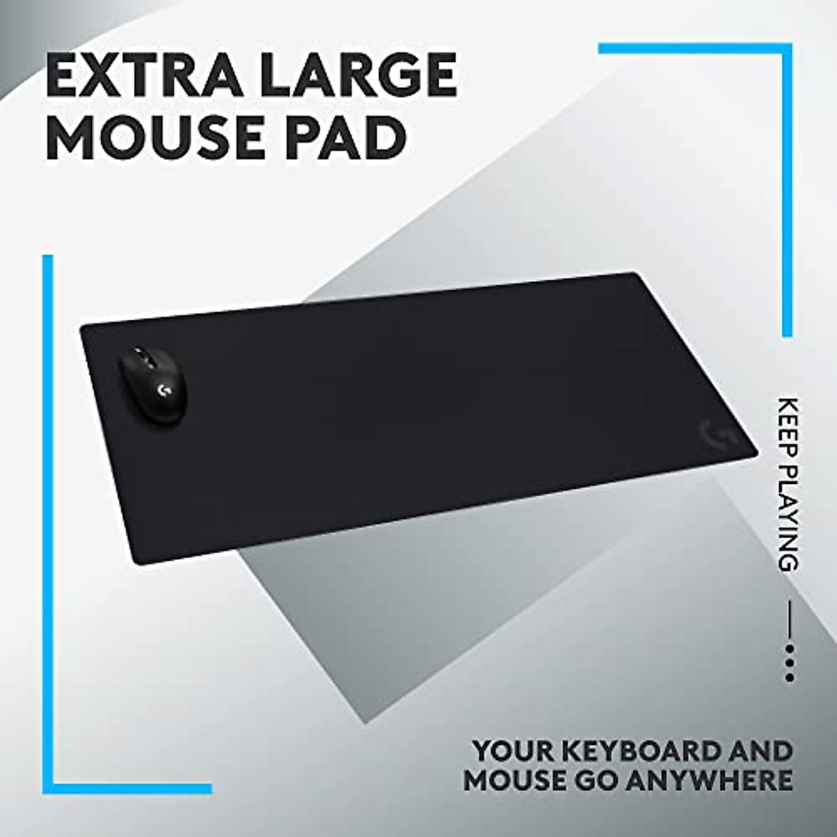 Logitech G840 Extra Large Gaming Mouse Pad, Optimized for Gaming Sensors, Moderate Surface Friction, Non-Slip Mouse Mat, Mac and PC Gaming Accessories, 900 x 400 x 3 mm