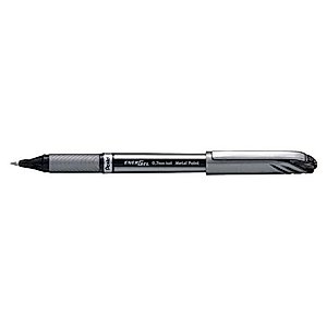 PENTEL EnerGel NV Liquid Gel Pen, .7mm, Gray Barrel, Black Ink (BL27A)
