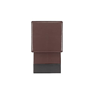 Fresh Home Elements FHE 12” Folding Storage Ottoman Cube, 12 x 12 x 12, Brown Vegan Faux Leather, Easy Transformation for Extra Storage, Seating, and Foot Rest, Family, Guests, Decluttering