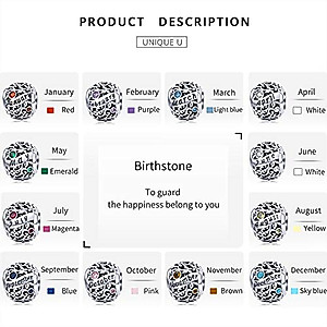 Lorrifal September 925 Sterling Silver Original Birthstone Charms fit Pandora Bracelets Necklace Perfect Jewelry Birthday Loved Beads Gift for Women Mom Daughter