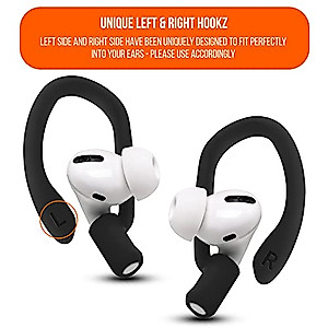 WC HookZ + WC TipZ - Over Ear Hooks and Memory Foam Tips Combo for Airpods Pro by Wicked Cushions | Black & Black