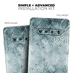 DesignSkinz Grungy Teal Wavy Abstract Surface Protective Vinyl Decal Wrap Skin Cover Compatible with The Samsung Galaxy S20 (Screen Trim & Back Glass Skin)