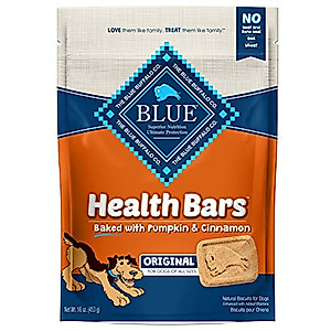 Blue Buffalo Health Bars Natural Crunchy Dog Treats Biscuits, Pumpkin & Cinnamon 16-oz Bag