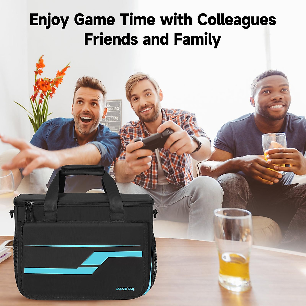 Deegotech Travel Carrying Case Compatible with Xbox Series X/S, Portable Storage Game Bag with Extra Console Protection Padded, Multiple Pockets for 15.6”Laptop Controller Headsets Game Accessories