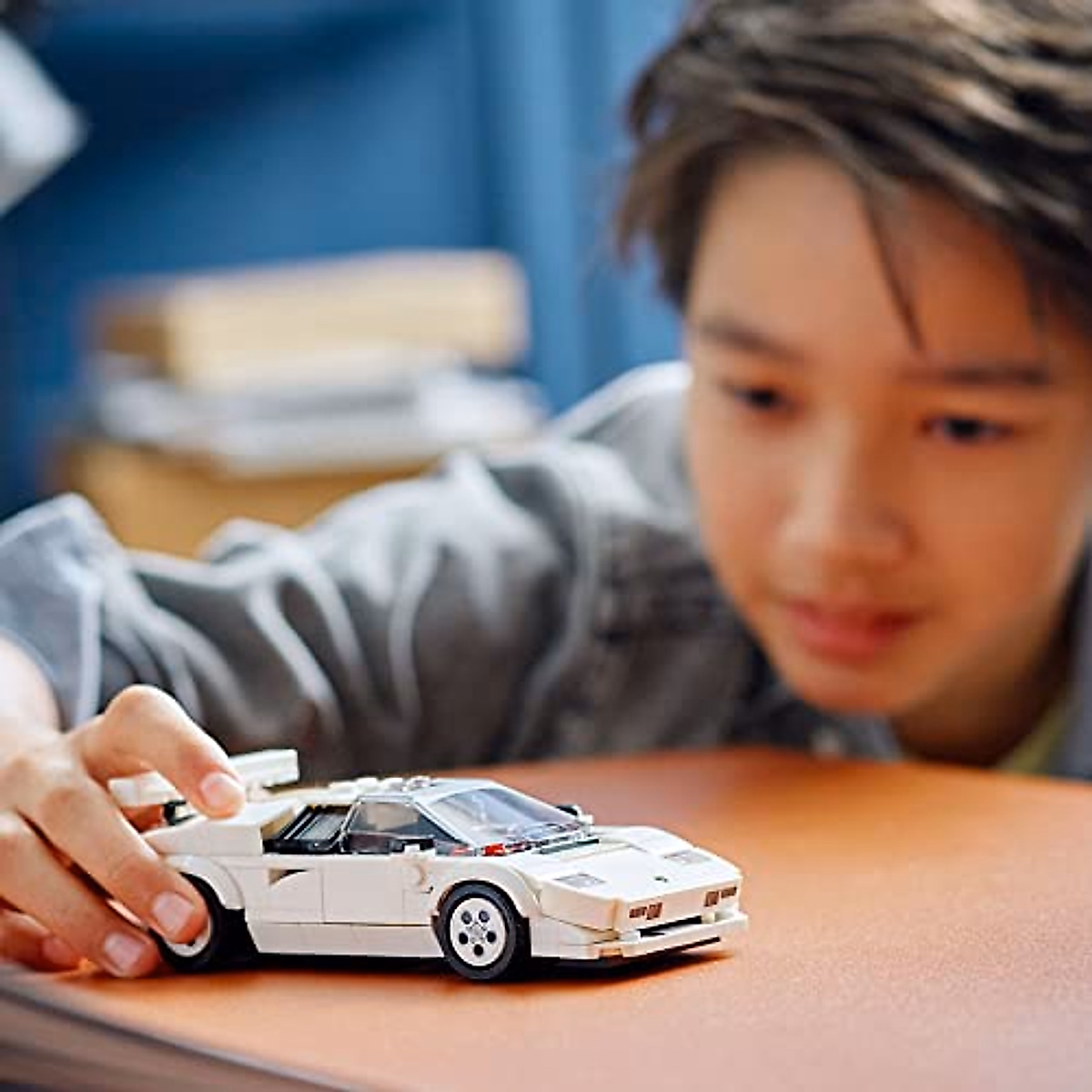 LEGO Speed Champions Lamborghini Countach 76908, Race Car Toy Model Replica, Collectible Building Set with Racing Driver Minifigure