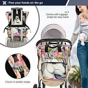 xigua Flower Unicorn Diaper Bag Backpack Multi Function Baby Changing Bags Waterproof Large Capacity Travel Back Pack for Mom Dad