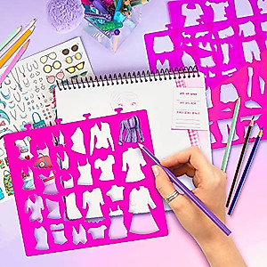 Fashion Angels I Love Fashion Sketch Portfolio - Fashion Design Sketch Book for Beginners, Sketch Pad with Stencils and Stickers For Kids 6 and Up