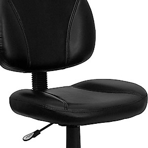 Flash Furniture Ronald Mid-Back Black LeatherSoft Swivel Ergonomic Task Office Chair with Back Depth Adjustment