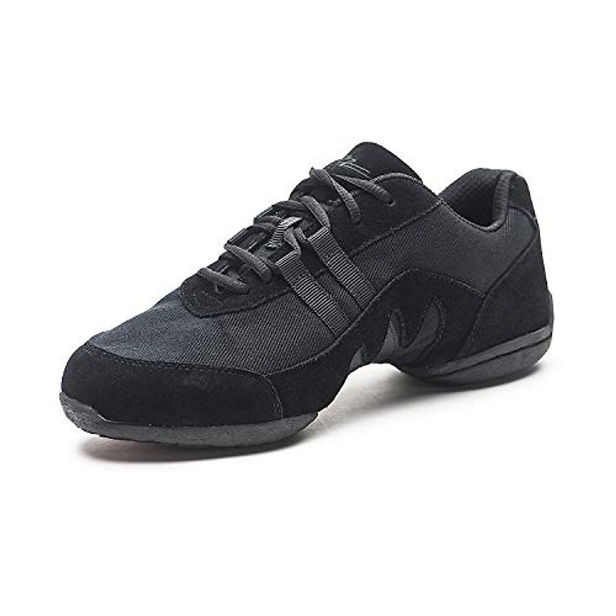 SANSHA womens Sneaker dance shoes, Black, 18 US