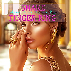 GRAEEN Snake Ring Vintage Snake Knuckle Rings Statement Biker Stackable Ring Reptile Serpent Band Ring Jewelry for Women (Style B)