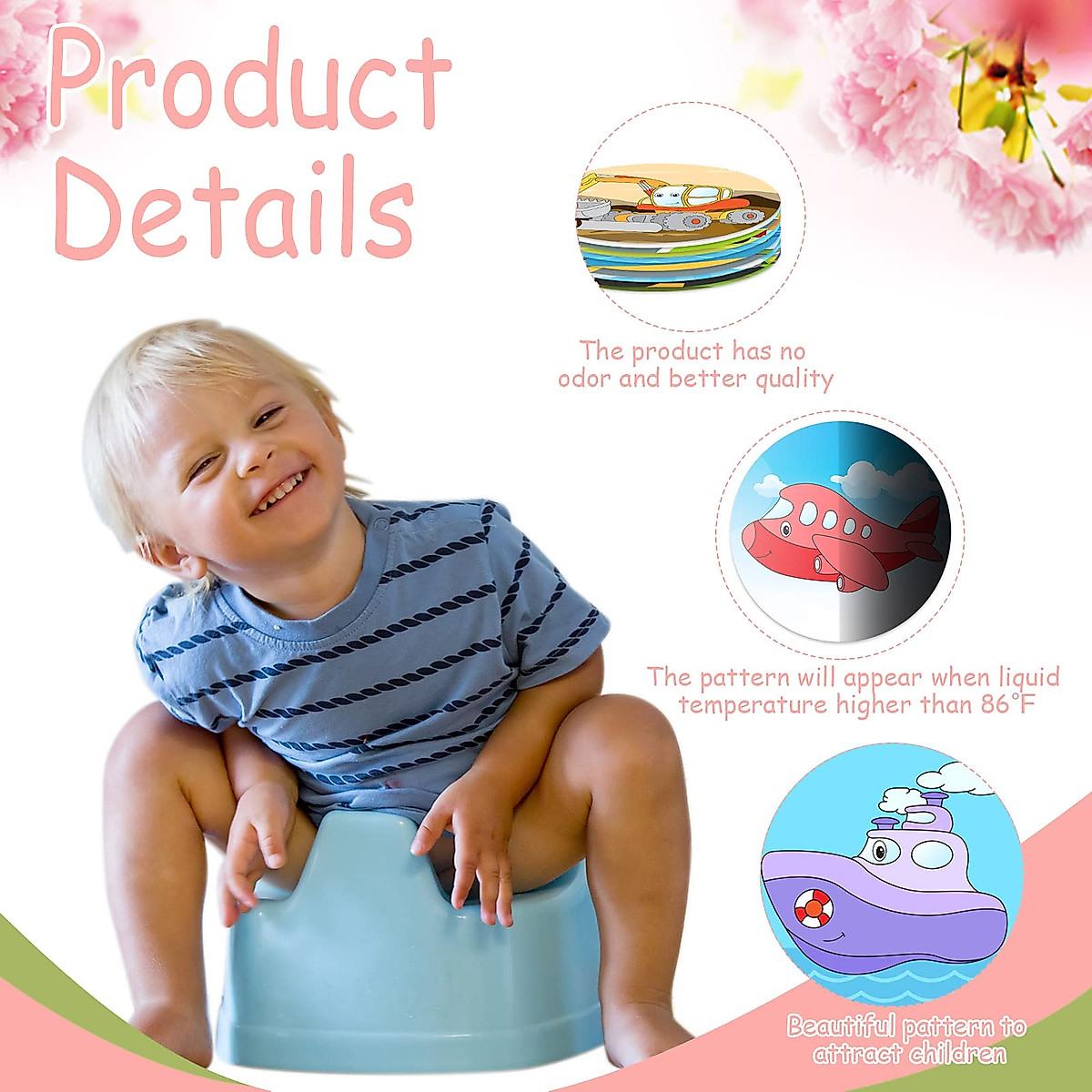 10 Pcs Potty Training Stickers Traffic Toilet Target Sticker Reusable Potty Targets Color Changing Pee Target for Kid Training Use with or Without Potty Training Chart (Traffic)