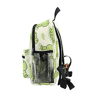 TropicalLife Kids Backpack for Boys Girls School Toddler Cute Animal Frog Pattern Children Preschool Book Bag Kindergarten Travel Backpack Daypack