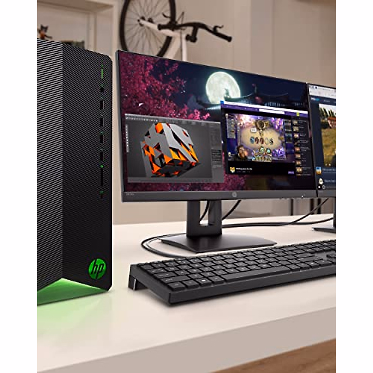 HP Pavilion Gaming PC, AMD Ryzen 7 5700G Processor, 16 GB SDRAM, 512 GB SSD, Windows 11 Pro, Wi-Fi 5 & Bluetooth Combo, 9 USB Ports, Pre-built Gaming PC Tower, Mouse and Keyboard (TG01-2360, 2021)