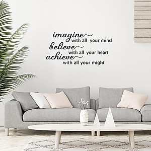 10 Pcs Inspirational Wall Decal Stickers Motivational Quote Stickers Peel and Stick Vinyl Wall Decor Removable Positive Wall Stickers Quotes Saying Wall Art for Home Office School Classroom Teen Dorm
