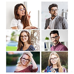 MIGSIR 6 Pack Blue Light Blocking Glasses for Computer Gaming, Fashion Fake Anti Eye Strain Eyeglasses for Women Men (6 Pack Mix-05)