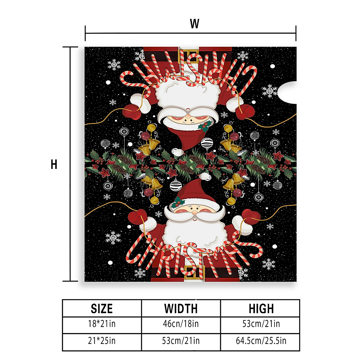 Merry Christmas Mailbox Cover 21x18 Inch, Christmas Santa Claus Post Letter Box Covers, New Year Holiday Xmas Magnetic Waterproof Mail Wraps for Outdoor Yard Garden Standard Mailbox Decor