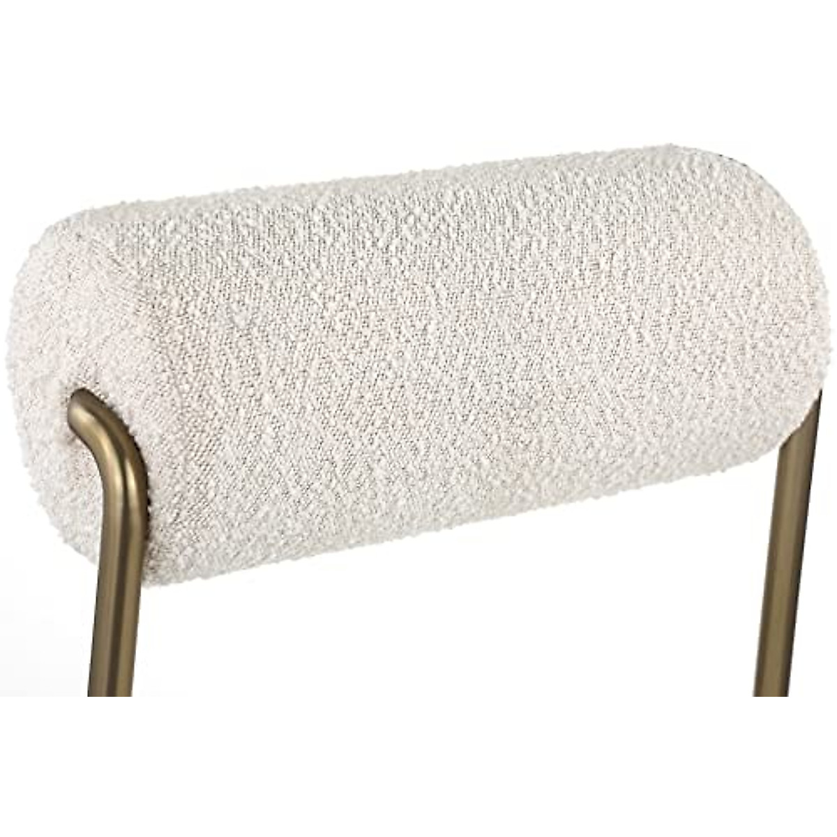 Meridian Furniture 587Cream-C Carly Collection Modern | Contemporary Vegan Leather/Boucle Fabric Upholstered Counter Stool, 19" W x 22.5" D x 37" H, Cream