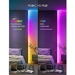 MINGER RGBIC LED Strip Lights 16.4ft, Bluetooth Color Changing LED Lights, Segmented APP Control Multicolor Music Sync DIY Mode for Christmas Party, Bedroom, Kitchen, Bar