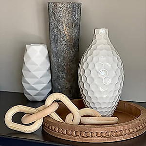 Creekview Home Emporium Rustic Wood Tray Centerpiece Tray - 16in Large Decorative Round Wooden Tray for Decor or Serving