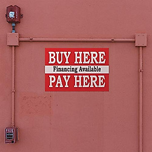 Decal Stickers Multiple Sizes Buy Here Pay Financing Available Red Industrial Vinyl Safety Sign Label Business 36x24Inches