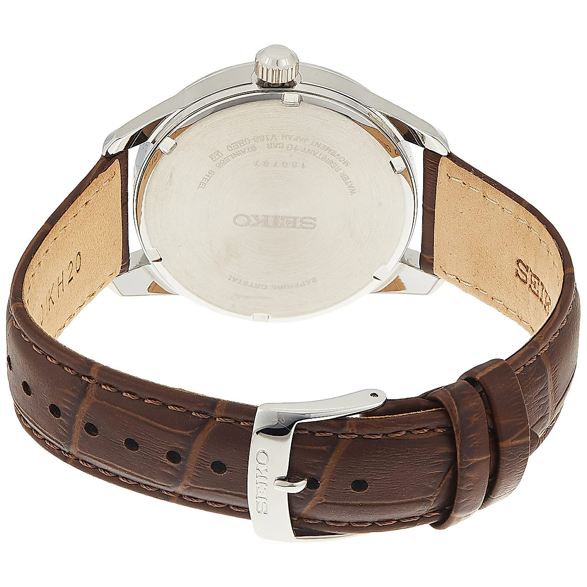 SEIKO Men's Solar - Green Dial-Stainless Steel Quartz Leather Calfskin Strap