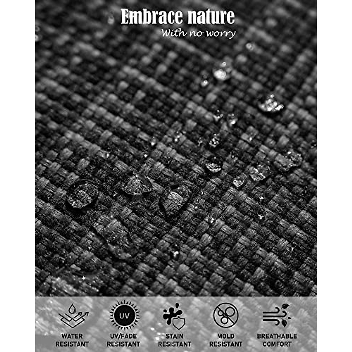 HPUK Farmhouse Outdoor Waterproof Throw Pillow Covers Pack of 2, 18x18 Inch Decorative Garden Cushion Covers for Patio Tent Balcony Bench Tent Couch Sofa, Solid Accent Pillow Covers, Black