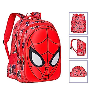 Zmioviq Boys School Backpack Set, 17Inch Large Bookbag | Lunch Bag | ID Badge Holder, 3D Cartoon Design, Great Gift Idea for Kids