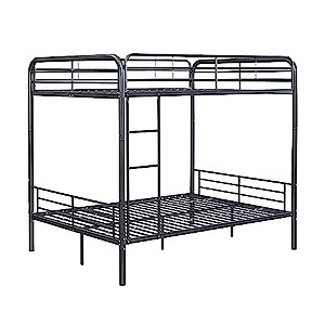 FUSVZ Metal Full Over Full Bunk Beds for Adults, Modern Style Metal Bunk Bed Full Over Full Size, Heavy-Duty Bunk Beds Frame with Ladders for Kids Boys Girls Teens Adults, Weight Capacity 500LBS