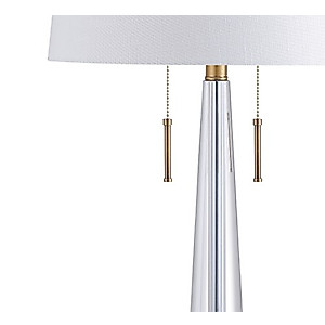 JONATHAN Y JYL2018A Zoe 29.5" 2-Light Crystal LED Table Lamp Contemporary Glam Modern Bedside Desk Nightstand Lamp for Bedroom Living Room Office College Bookcase LED Bulbs Included, Clear/Brass Gold