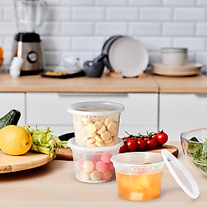 Glotoch 24 Pack 16 oz. (2 Cups) Plastic Food and Drink Storage Containers Set with Lids - Microwave, Freezer & Dishwasher Safe Eco-Friendly, BPA-Free, Reusable & Stackable