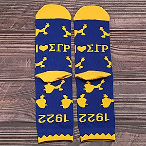 G2TUP Gamma Rho Sorority Gift 1922 Poodle Socks Sorority Sister Gift 2 Pairs Blue (1922 Poodle Socks, Mid Calf)