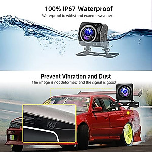 Podofo HD Universal AHD Backup Camera 720P Ultra HD Night Version Waterproof Reverse Camera, 158° Wide View Angel Auto Rear View Camera for Universal Cars Android Car Stereo (P Format) DC 9-15V