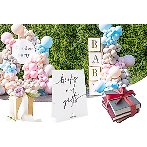 Books and Gifts Sign(8 x 11 Inch Table Sign with Holder), Minimalist Baby Shower Decoration Sign, Bridal Shower Baby Shower Favors for Guests, Thank You Sign-BSLP03