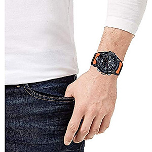 Casio Tactical Mudmaster ANI-Digi Watch, Black/Orange Strap, GGB100-1A9, men