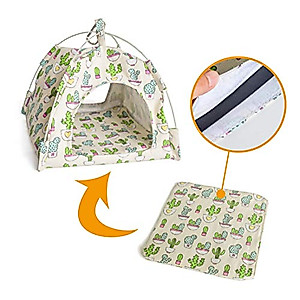 Mydays Bird Nest House Bed, Parrot Hamster Habitat Cave Hanging Tent Hammock (S, White)