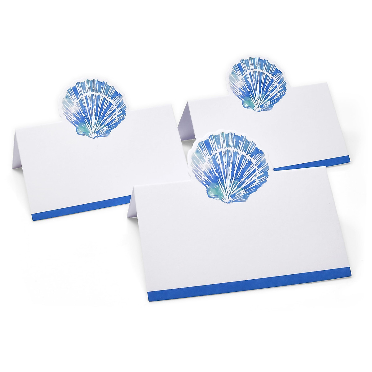 Gift Boutique 100 Pack Sea Shell Place Cards Beach Wedding Seating Name Table Setting Folded Tent Cards for Sea Shells Ocean Pool Baby Shower Dinner Spring Weddings Tables Party Decor 2 x 3.5 Inches