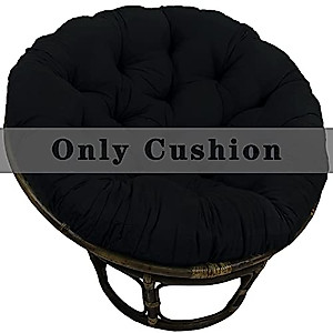 HILUHIDI Papasan Chair Cushion Only 52 inch, 13.23lbs Overstuffed Round Papasan Chair Cushion Only, Thicken Papasan Seat Cushion for Relaxing (Black)