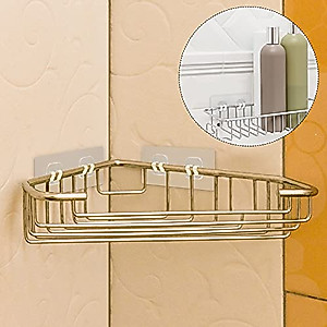 Jetec 8 Pieces Bathroom Shelf Adhesive Hooks Sticker Strong Hooks for Shower Caddy Basket Double Claw Wall Hooks Sticker for Kitchen Bathroom (6 x 12 cm)