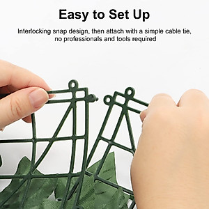 Skcoipsra Artifical Ivy Privacy Fence Screen, 47.2x236in(77sqft) Faux Ivy Vine Leaf Grass Wall, Artificial Hedges Greenery Backdrop Wall for Balcony Indoor Outdoor Garden Fence Decor