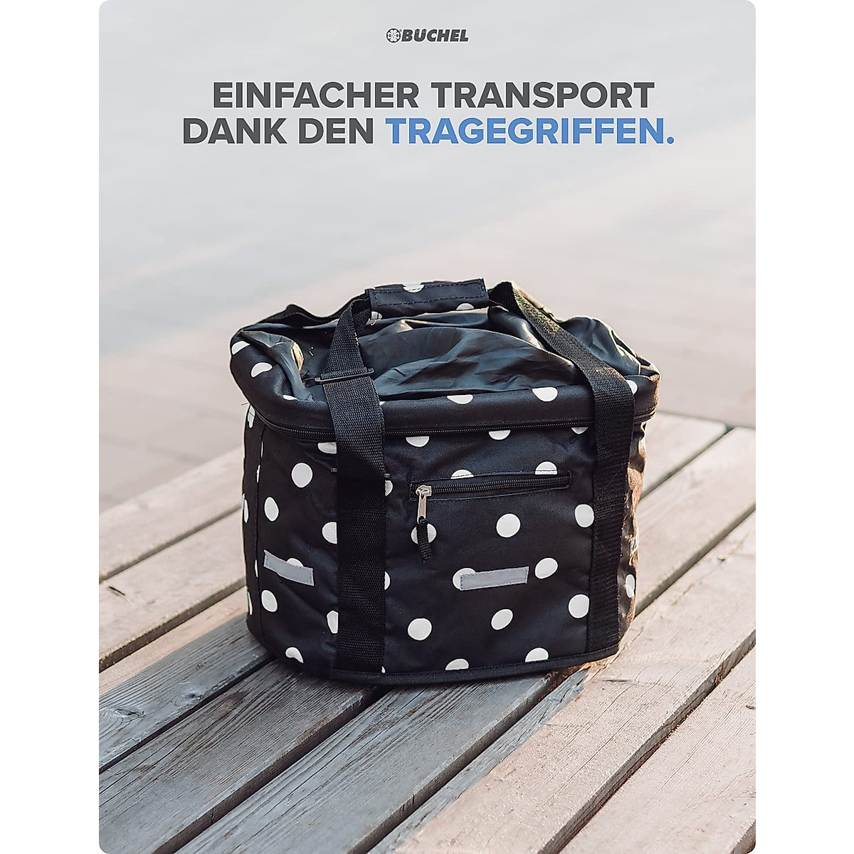 Büchel 81517017 Unisex Adult Bicycle Handlebar Bag with Express Click Mount Black/White