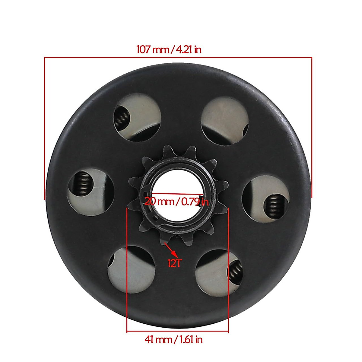 CWTD 20mm Hole 12 Teeth Bore Go Kart Centrifugal Clutch for #35 Chain Mini Bike Go Kart Trike ATV