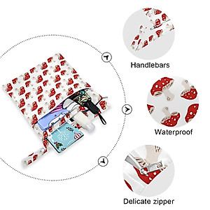 xigua Red Hat Mushroom Wet Dry Bag 2 Pieces, Waterproof Reusable Diapers Storage Bag Travel Bag with Two Zippers for Beach Swimming Summer Camp